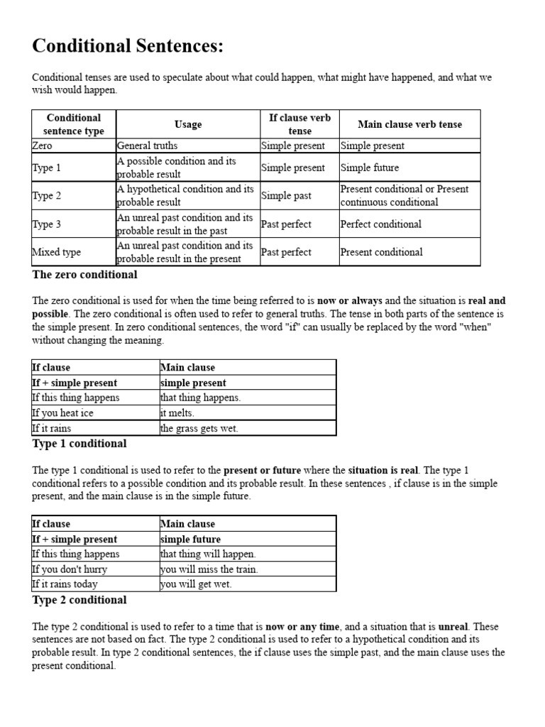 Conditional Sentence 1 | PDF | Syntax | Language Mechanics
