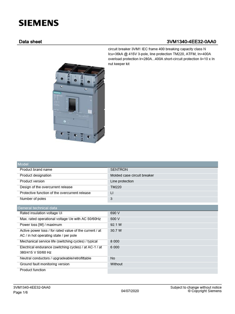 3VM13404EE320AA0 Datasheet en | PDF | Alternating Current | Electrical ...