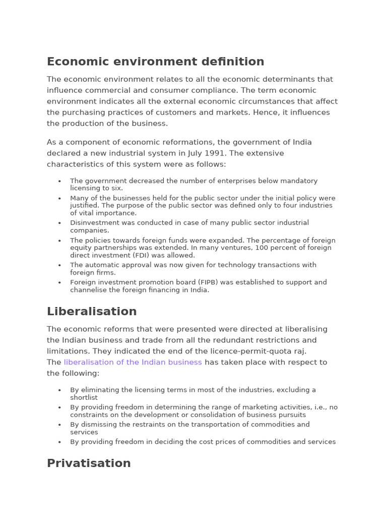 Unit - 2 Business Environment | PDF | Fiscal Policy | Small And Medium ...