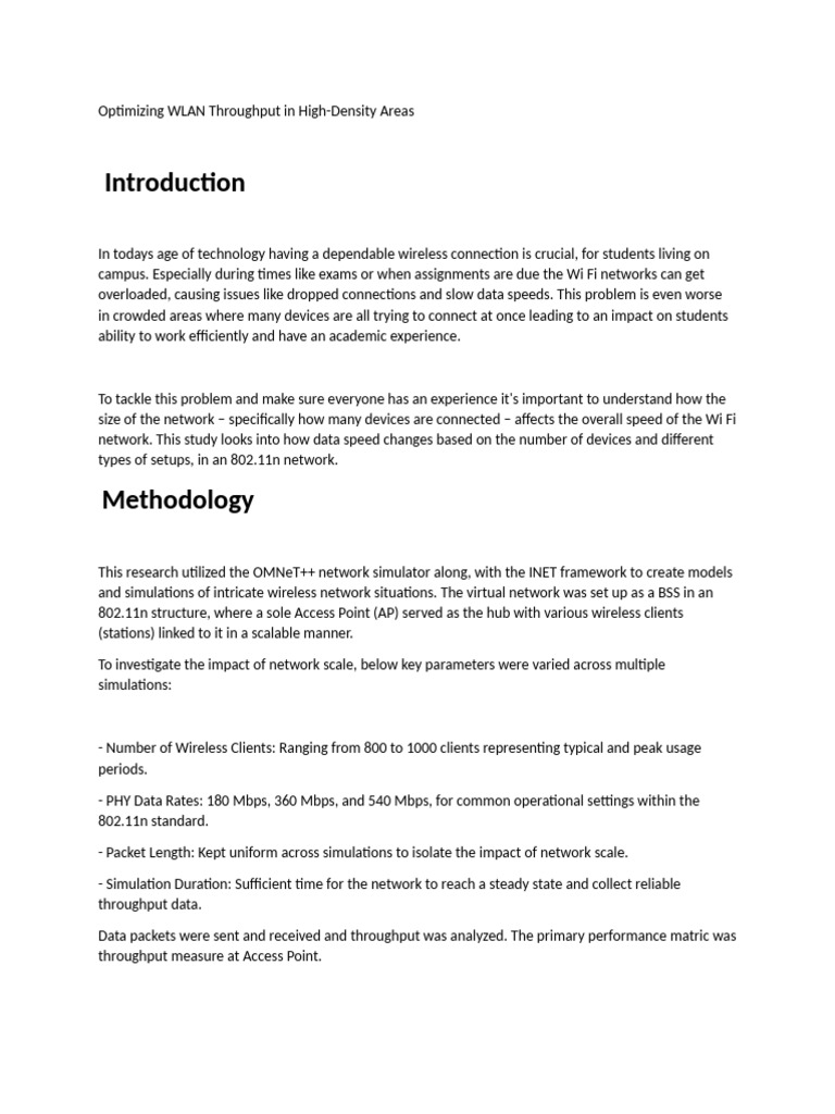 Optimizing WLAN Throughput in High-Density Environments | PDF | Wireless Access Point | Computer ...