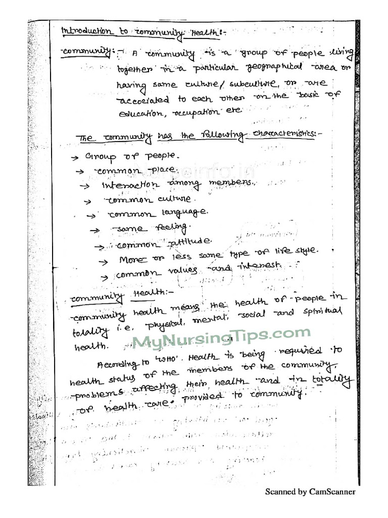 Unit-1 Community Health Nursing-I | PDF