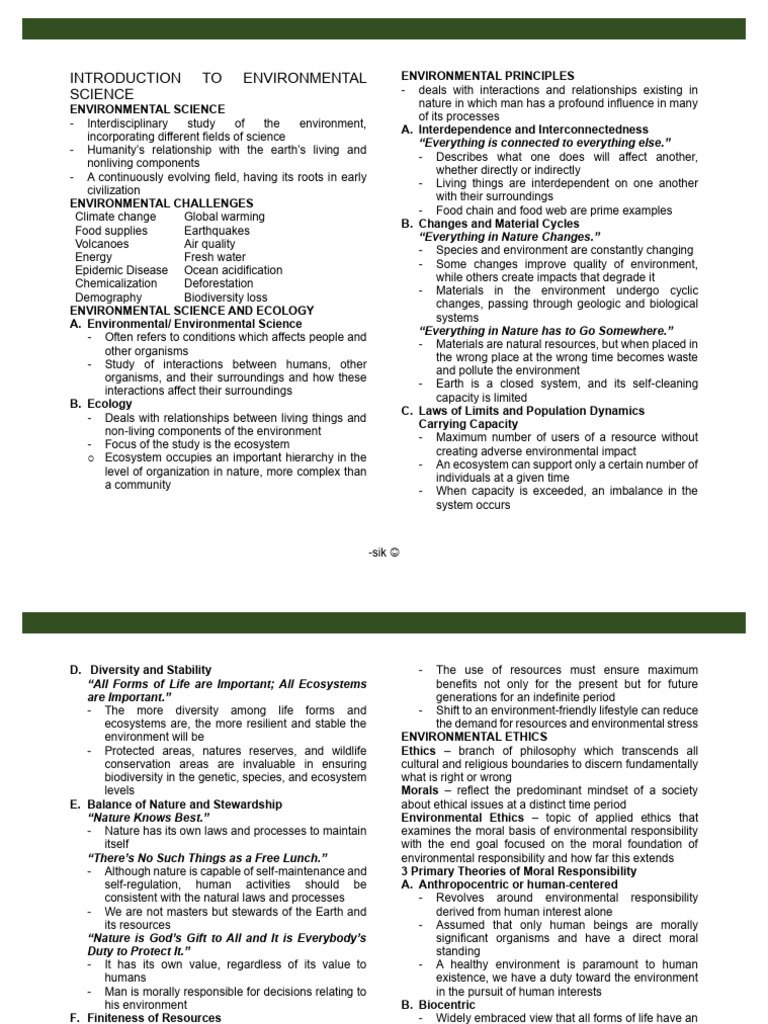 Environmental Science Midterms Notes | PDF | Food Web | Soil