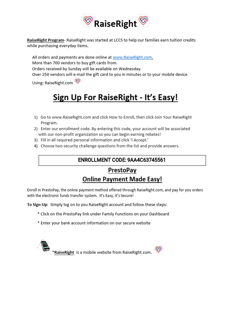 RaiseRight-Enrollment-Info-2022-2023-v2 | PDF