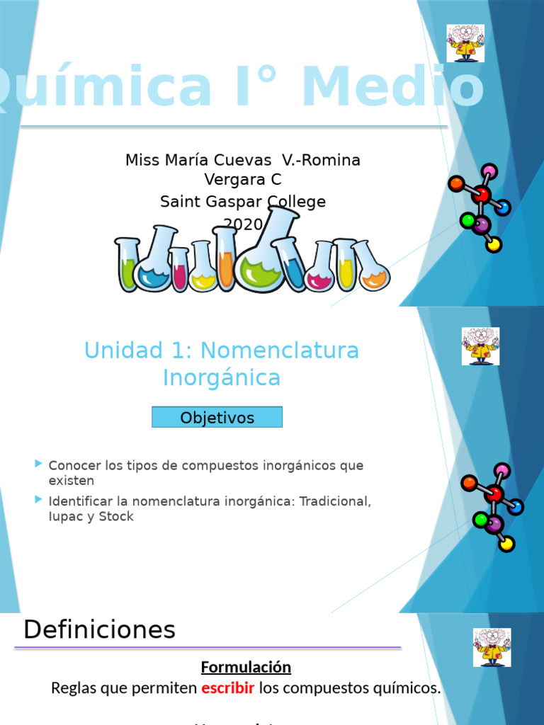ppt-nomenclatura-inorganica-nc2b01 (1) | PDF | Compuesto inorgánico | Compuestos químicos