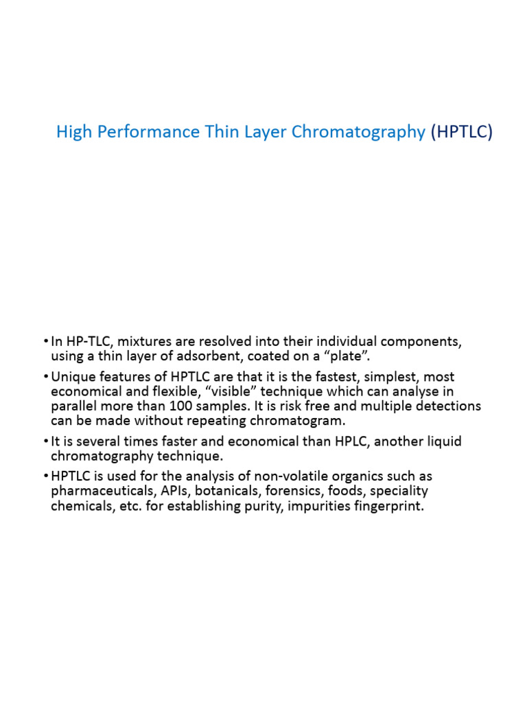 HPTLC | PDF | Thin Layer Chromatography | Chromatography