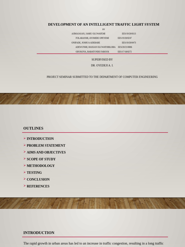 Development Of An Intelligent Traffic Light System Pdf Traffic