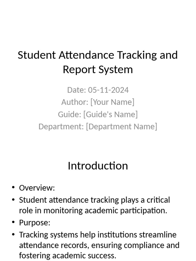 Student Attendance Tracking Report System | PDF