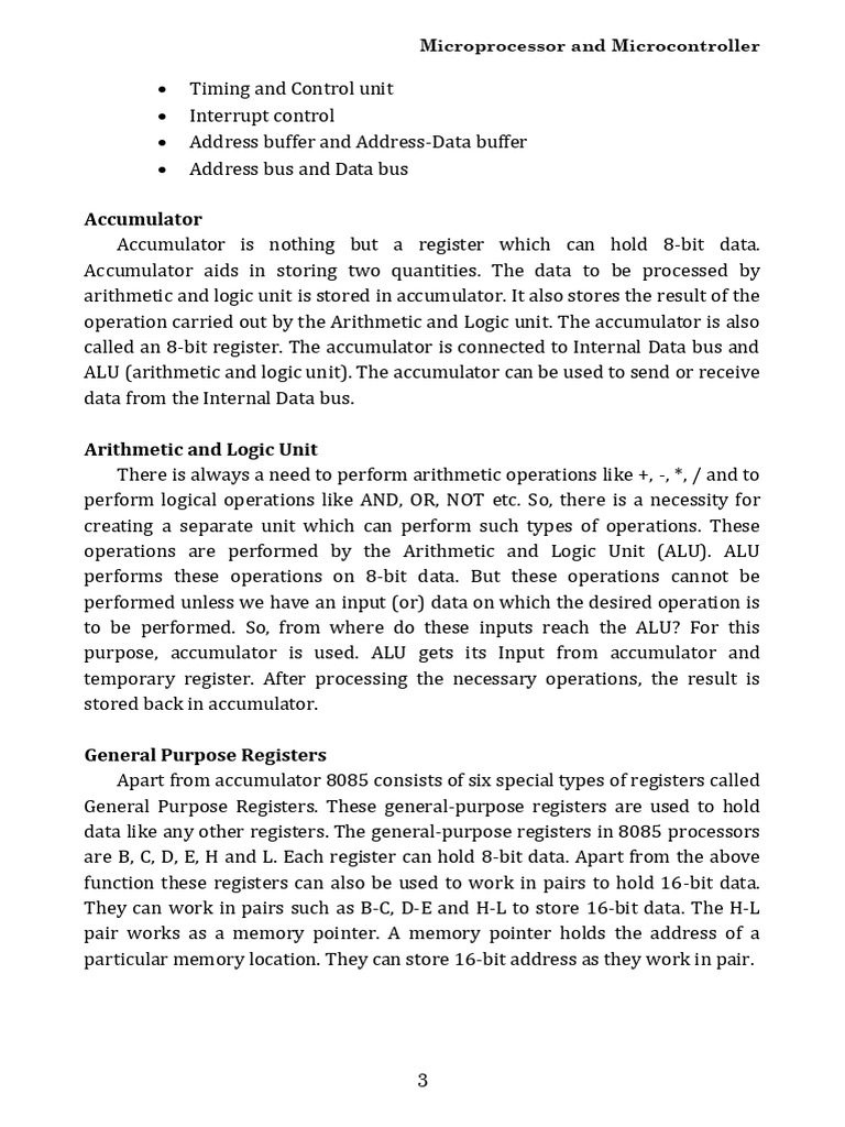 Microprocessors and Microcontrollers 3 | PDF