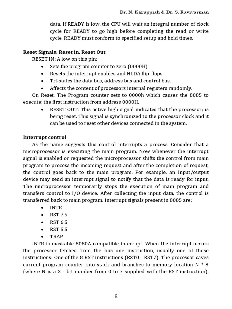 Microprocessors and Microcontrollers 8 | PDF | Technology & Engineering