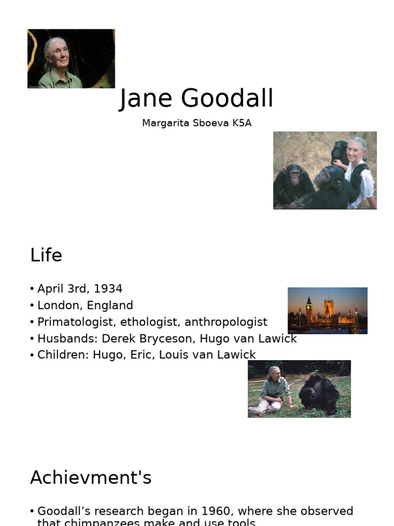 Jane Goodall - Presentation | PDF