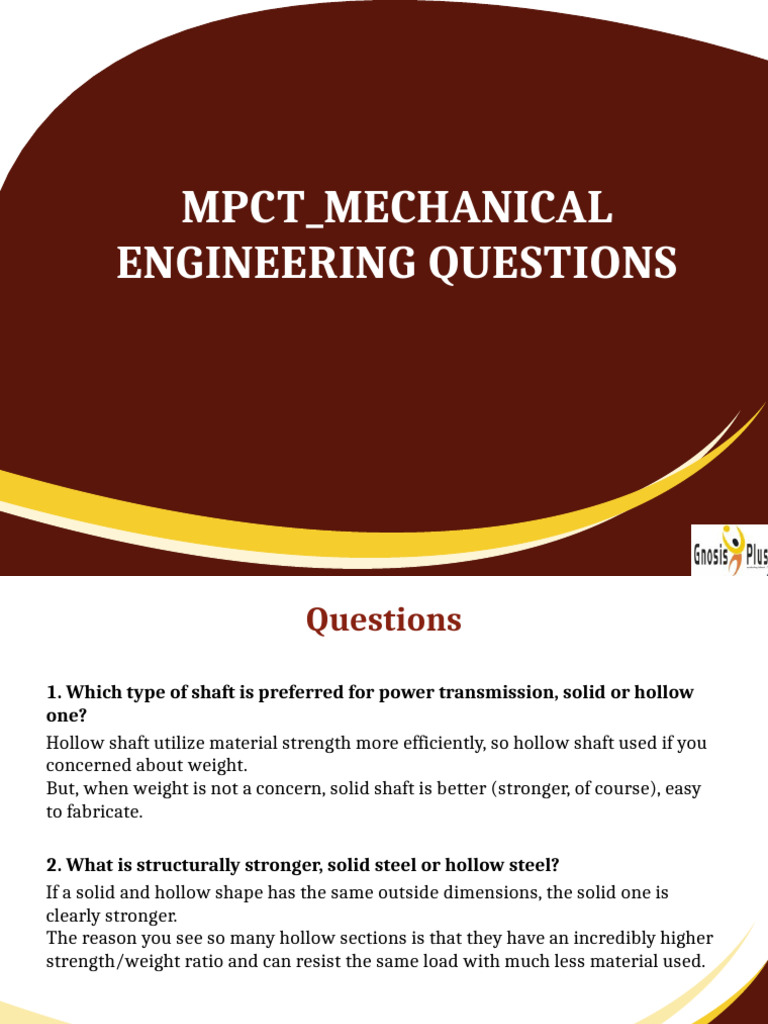 Mechanical Engineering Q&A Guide | PDF | Mechanical Engineering