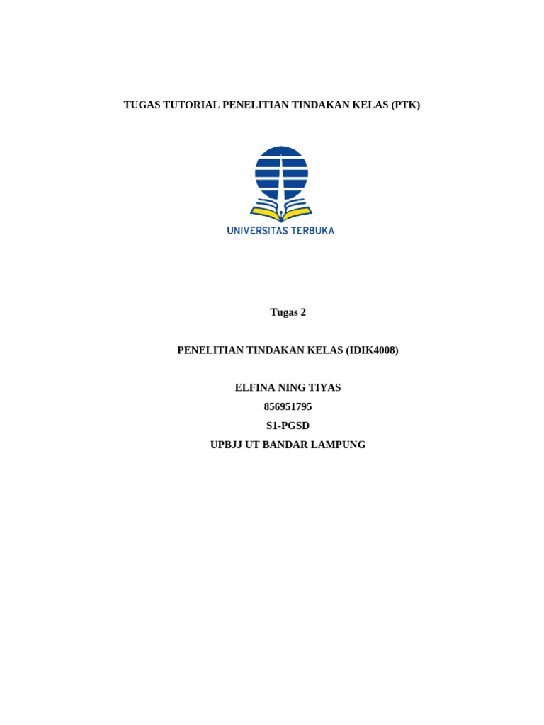 Tugas Tutorial 2 PTK - Elfina | PDF | Karier & Perkembangan | Kesehatan Holistik
