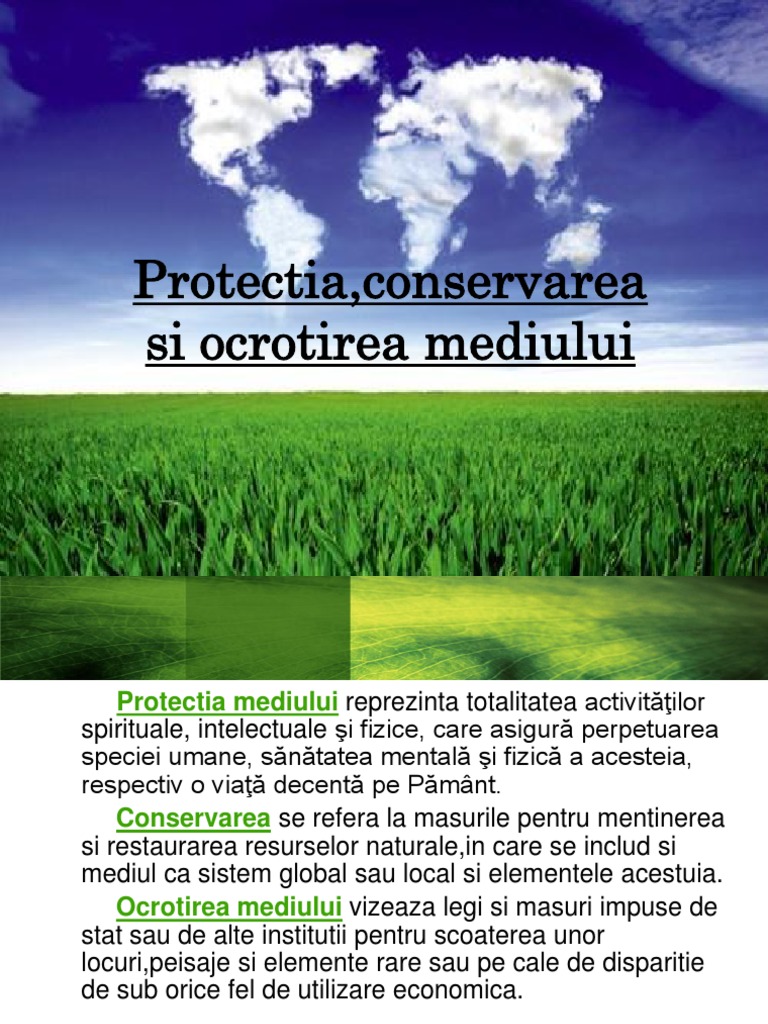 Protectia, Conservarea Si Ocrotirea Mediului | PDF