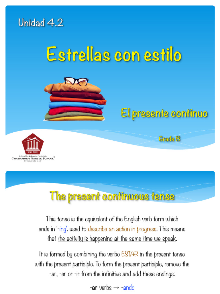 4.2. El Presente Continuo - Explicación y Práctica | PDF | Language Arts & Discipline