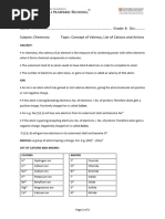 Class 9/10 Cbse Valency Table | PDF