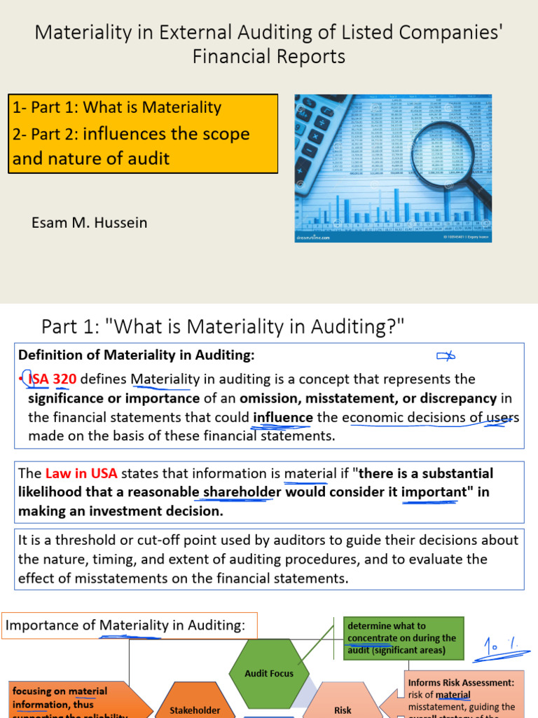 Part 1 - Materiality Introduction - F24-Class | PDF | Audit | Financial ...