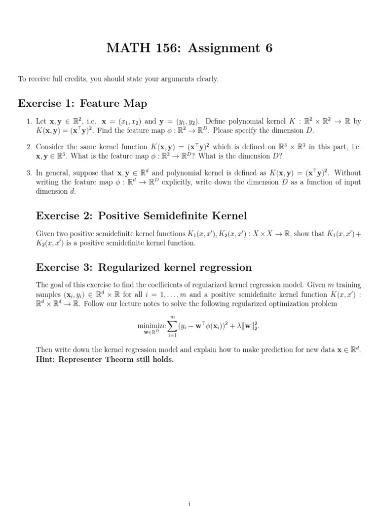 MATH 156: Assignment 6: Exercise 1: Feature Map | PDF | Computers