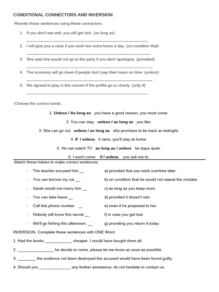 Conditionals Connectors-Inversion | PDF