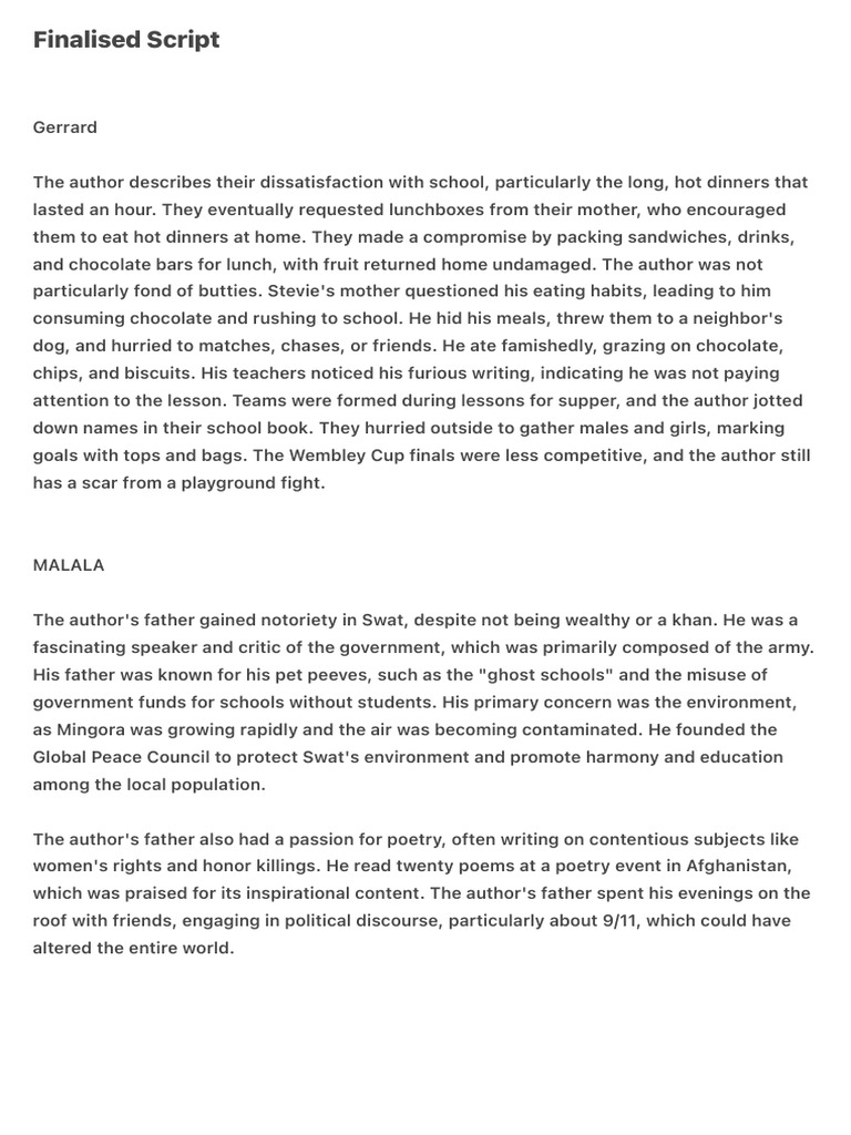 Finalised Script PDF | PDF | General Fiction