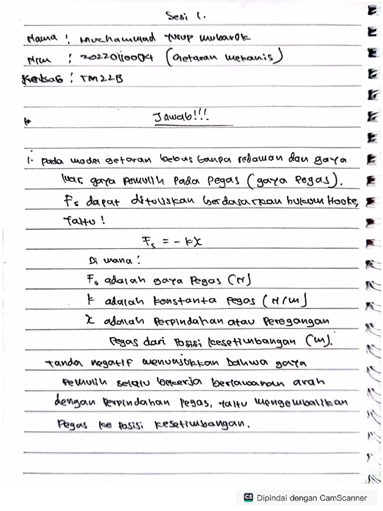 Sesi 1 Getaran Mekanis Yusup | PDF