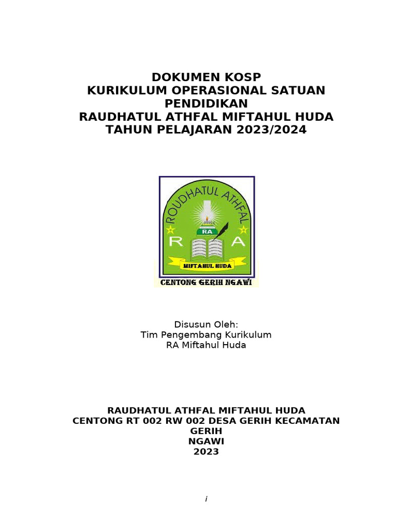 Dokumen KOSP PAUD (AutoRecovered) | PDF