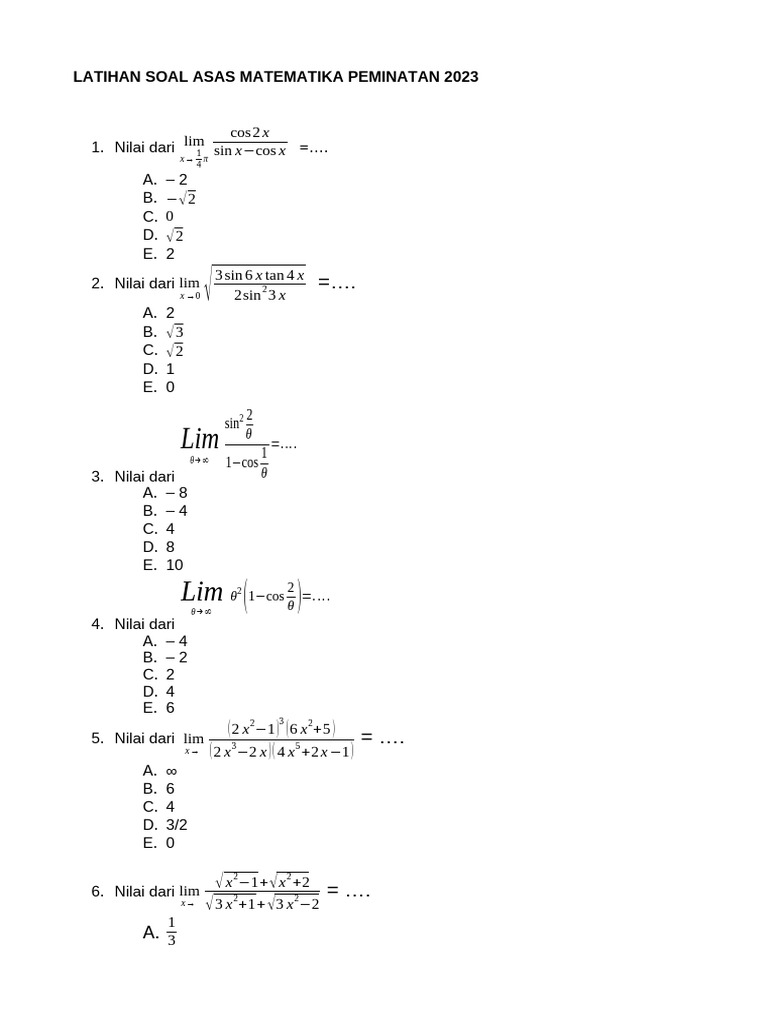 Latihan SOAL ASAS | PDF