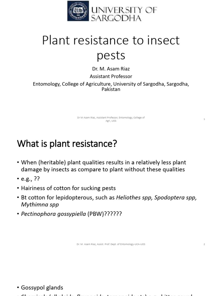 Insect Resistance in Crop Plants | PDF