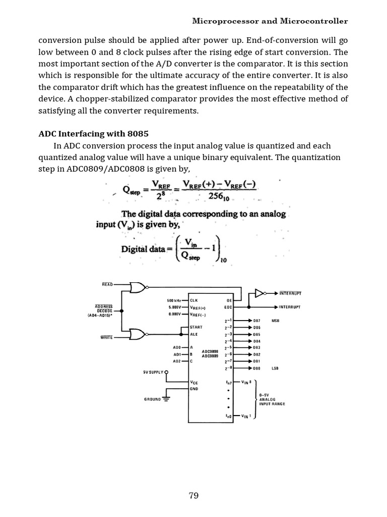 ADC Interfacing with 8085 Microcontroller | PDF