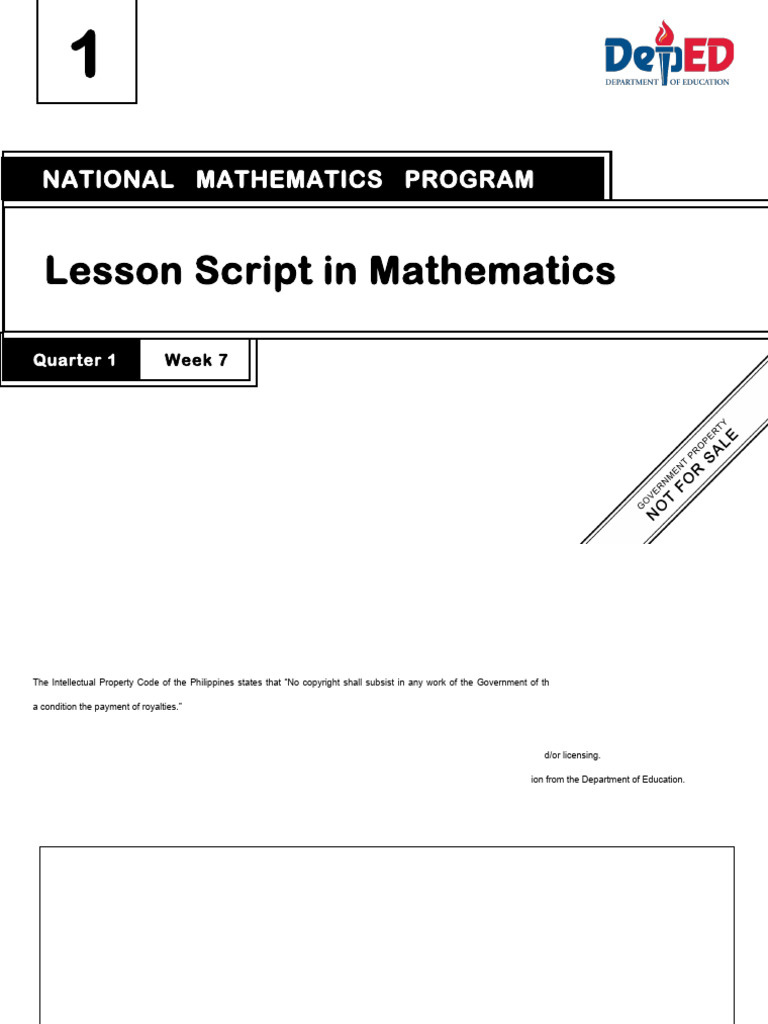 Lesson Script in Mathematics | PDF | Learning | Copyright