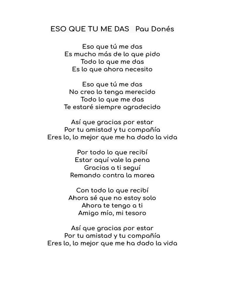 Eso Que Tu Me Das | PDF | Estilo de vida