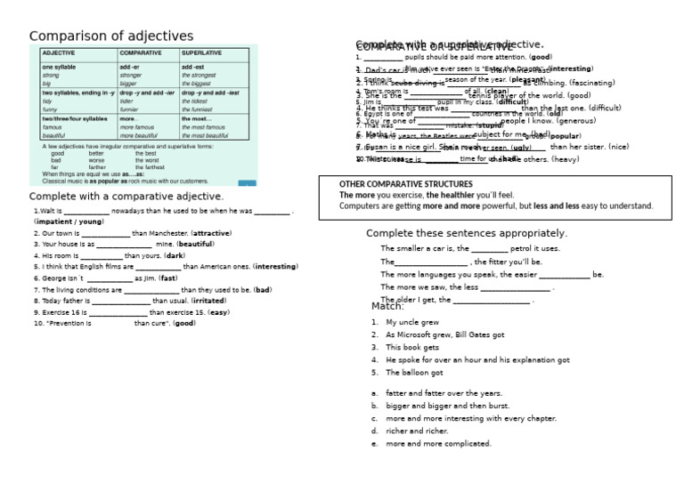 Comparison of Adjectives B2 | PDF | Underwater Diving