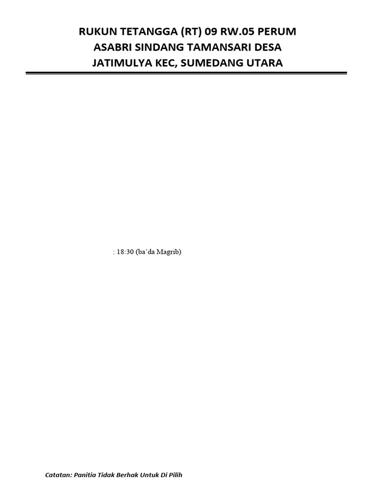 Surat RT 09 | PDF