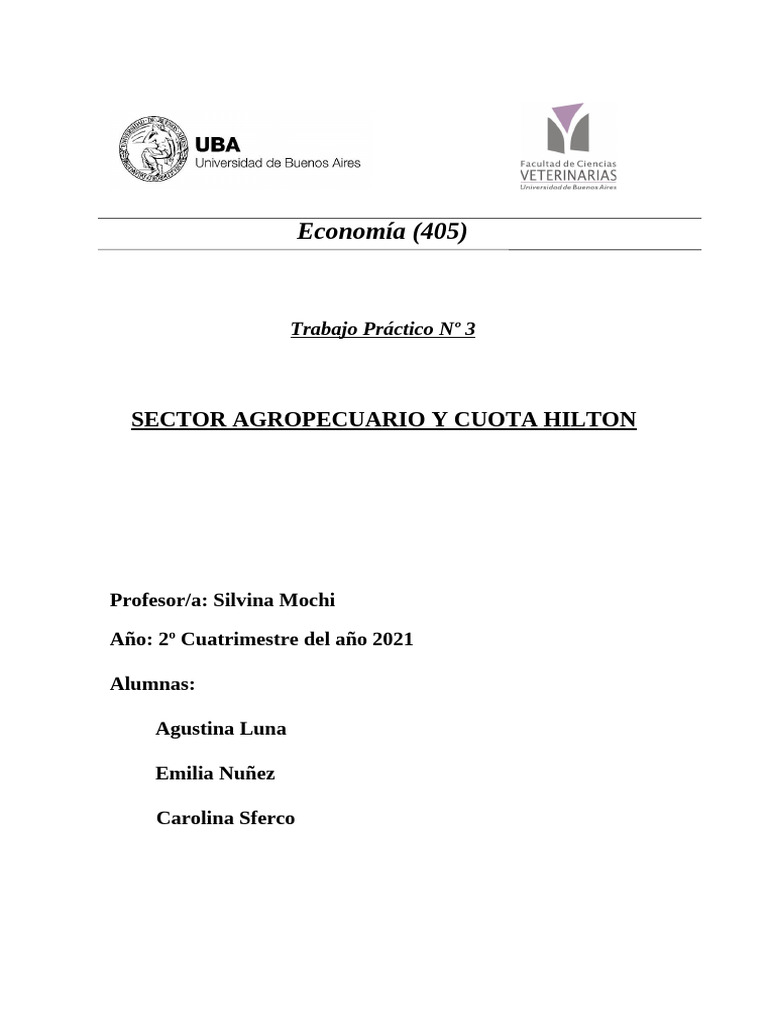TP 3 | PDF | Carne | Vacas