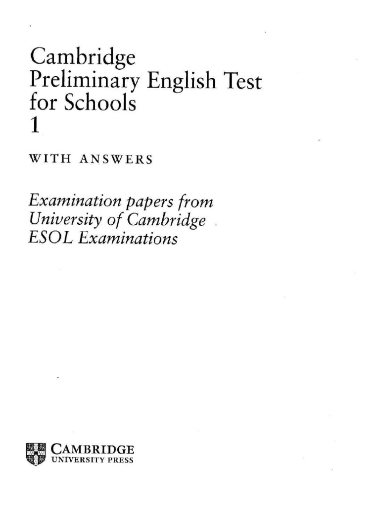 PET 1 @preliminary English Test | PDF