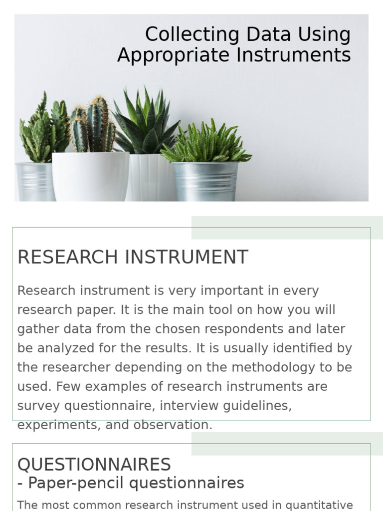 Collecting Data Using | PDF | Questionnaire | Experiment