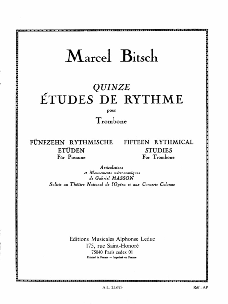 Bitsch-15 Rythmical Studies | PDF Bitsch-15 Rythmical Studies | PDF