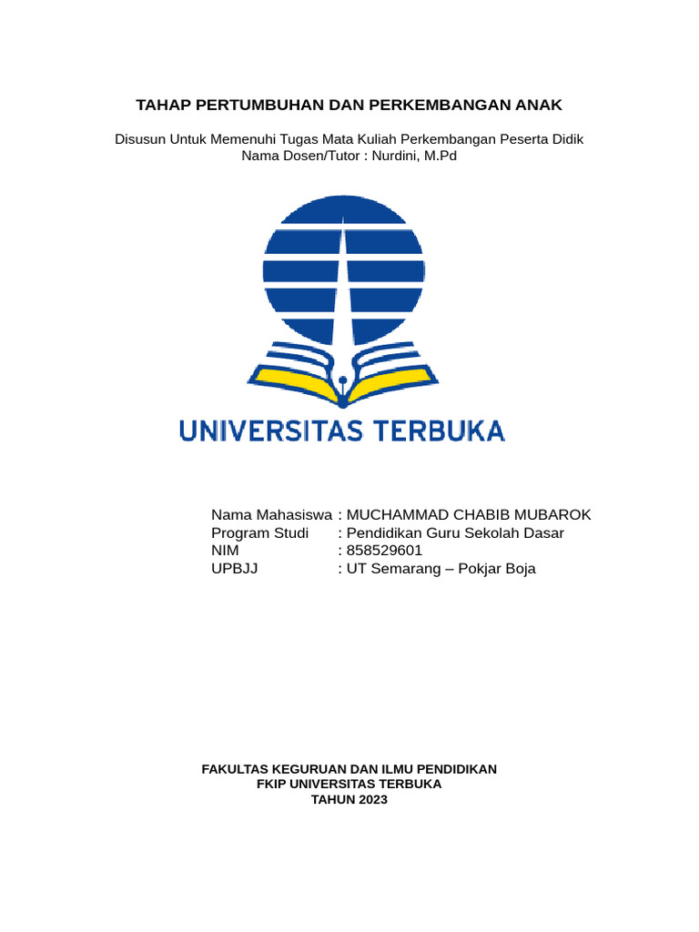 TT 3 - Perkembangan Peserta Didik 2 - M Chabib M - 858529601 | PDF