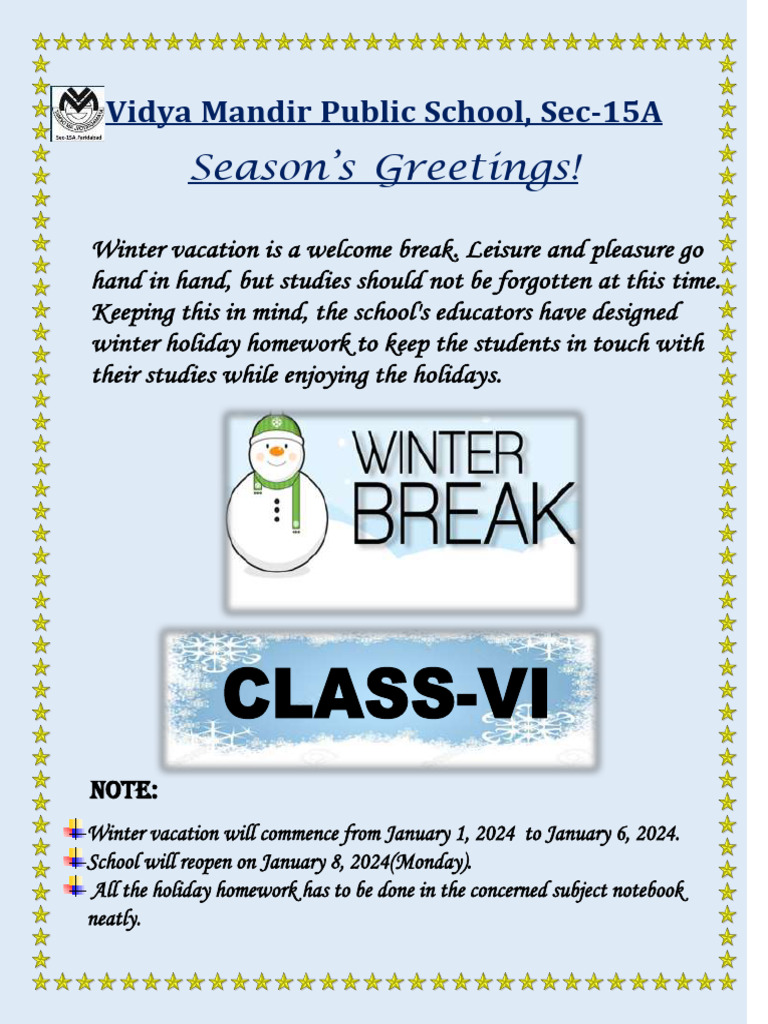 Winter Homework for Students | PDF | Linguistics
