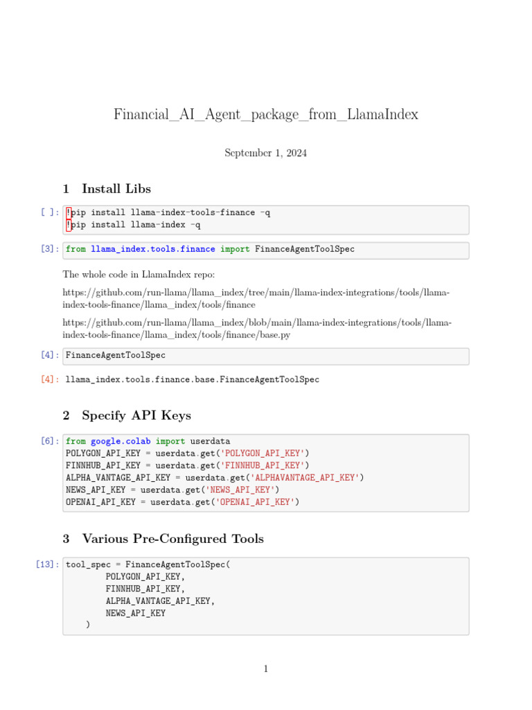 Financial AI Agent From LlamaIndex | PDF | Computers