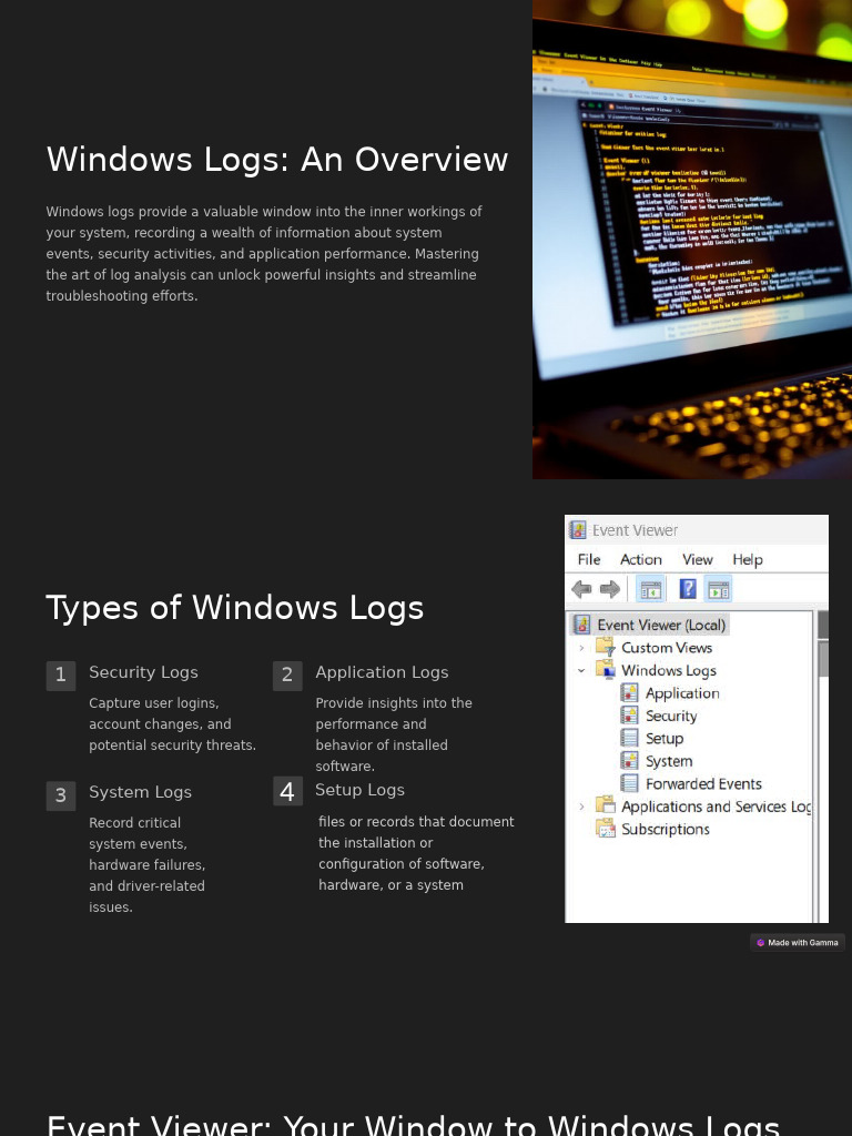 Windows Logs An Overview | PDF | User (Computing) | Troubleshooting