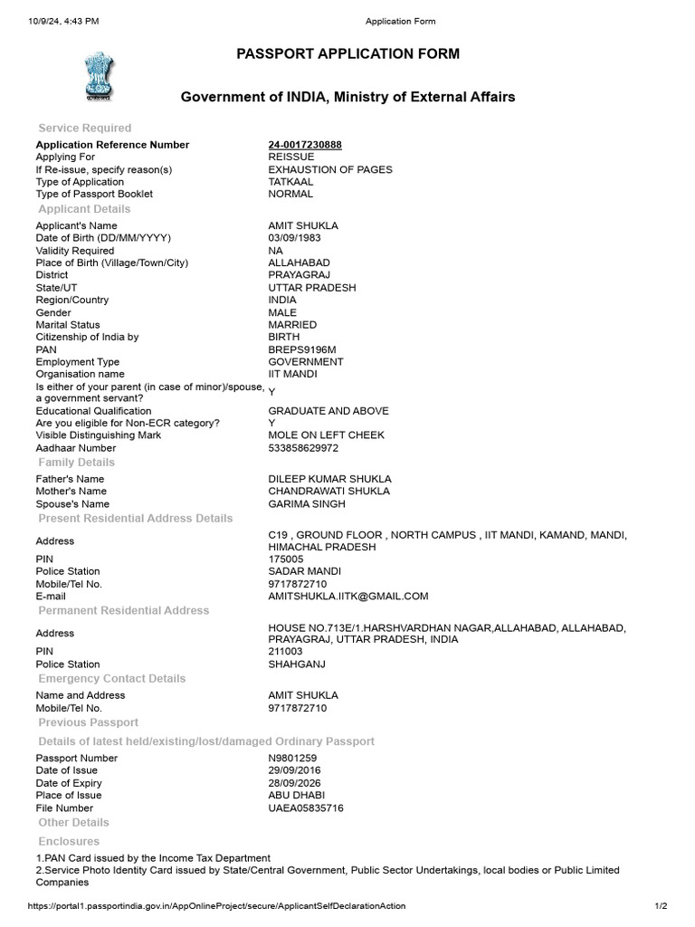 Passport Reissue for Govt Employees | PDF | Passport | Government And ...