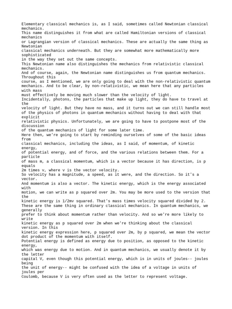 Introduction to Classical Mechanics Concepts | PDF | Classical Mechanics | Force