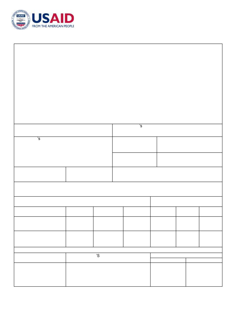 New USAID EBD Form - Word Version | PDF | Cost Of Living | United ...