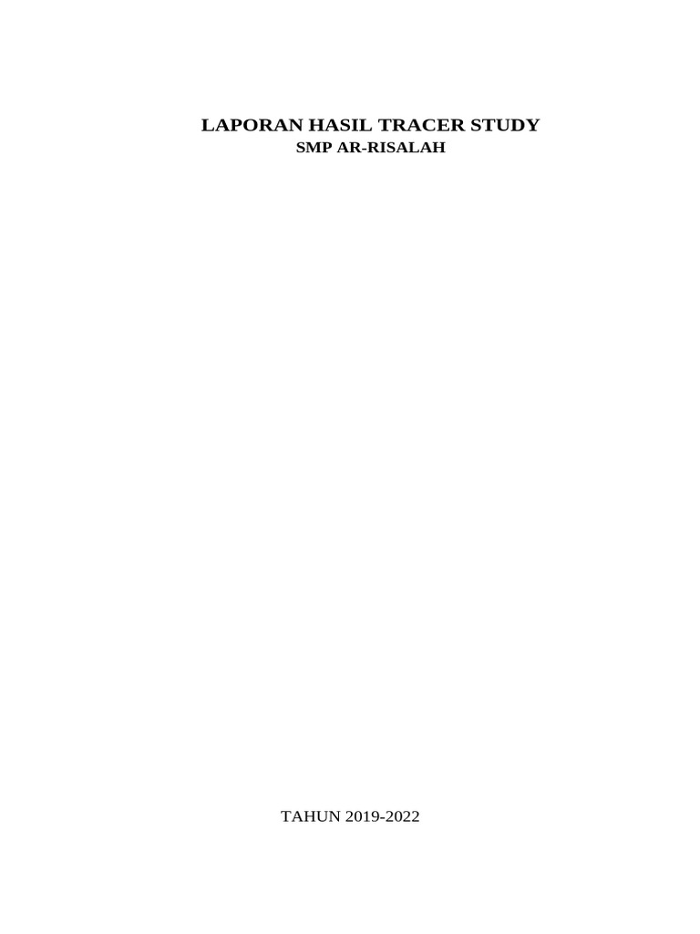 Laporan Hasil Tracer Study | PDF