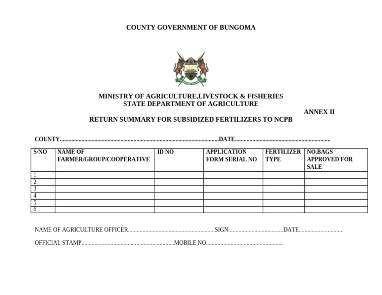 Fertilizer Application Forms | PDF