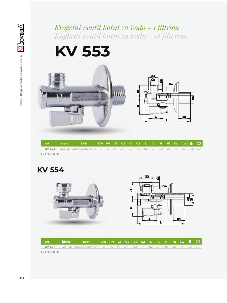 Karakteristike KV550-554 | PDF