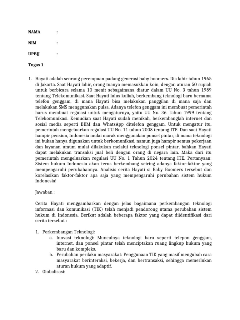 File Tugas 1 - Sistem Hukum Indonesia | PDF