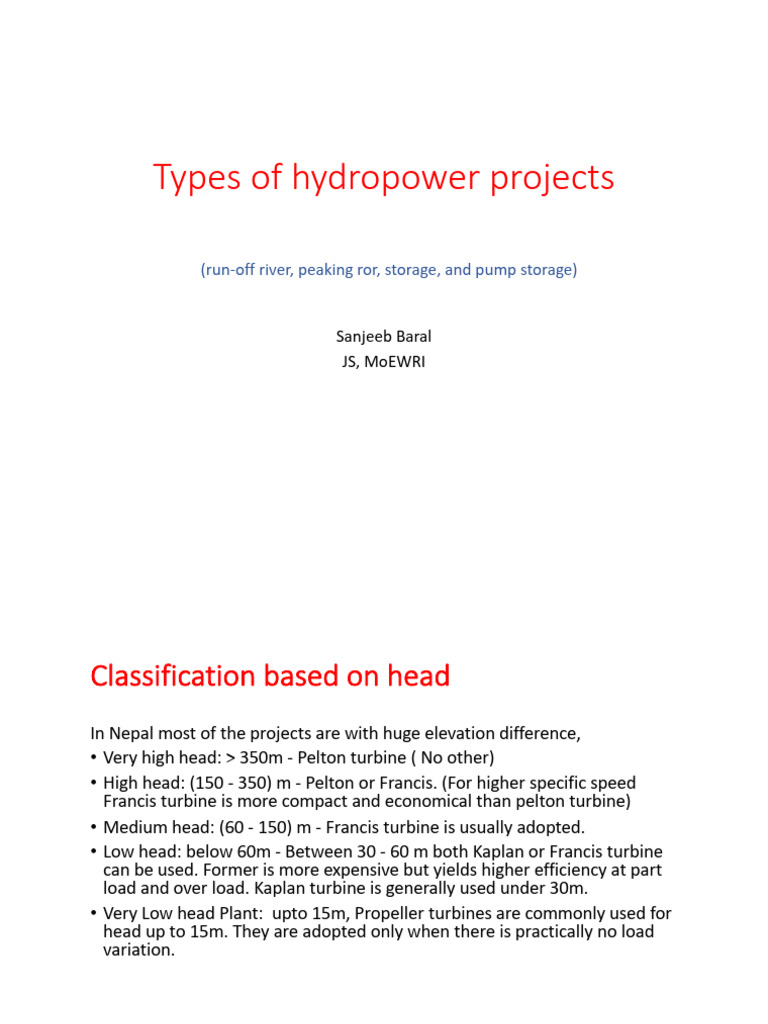 3.4.2 - Types of Hydropower Proj | PDF | Reservoir | Hydroelectricity