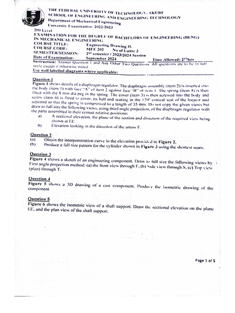 Mee 200 Level 20232024 Exam and Test Past Questions | PDF