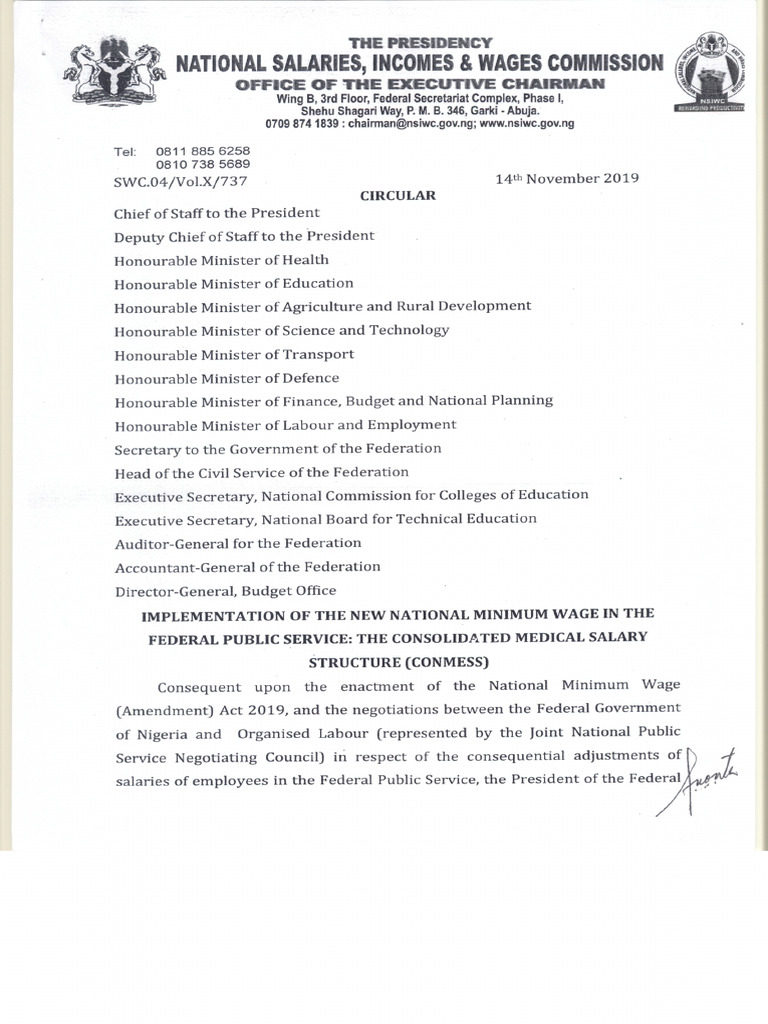 Consolidated Medical Salary Structure Conmess | PDF